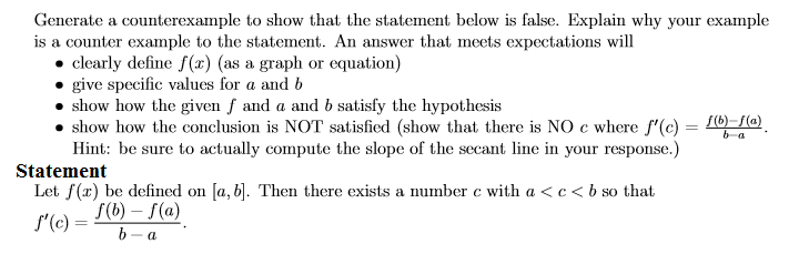 Solved Generate a counterexample to show that the statement | Chegg.com
