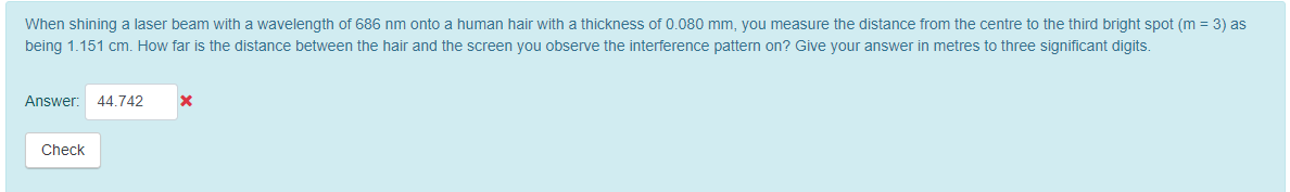Solved A laser with a wavelength of 412 nm shines through a | Chegg.com