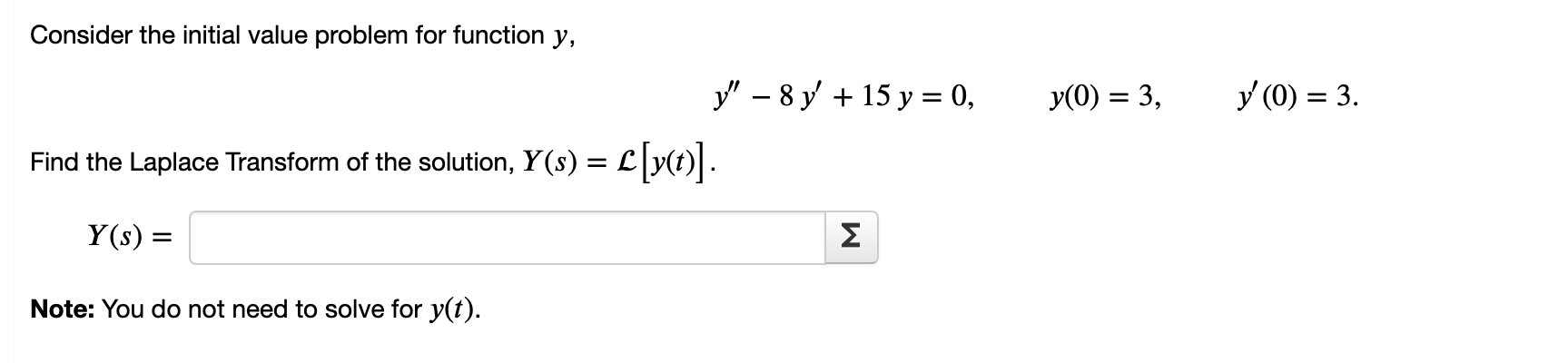 Solved Consider the initial value problem for function y, | Chegg.com