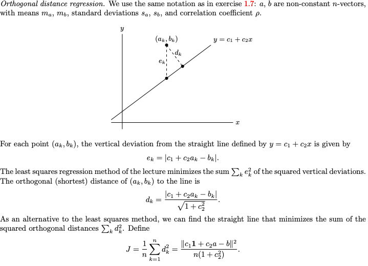 Solved Orthogonal distance regression. We use the same | Chegg.com