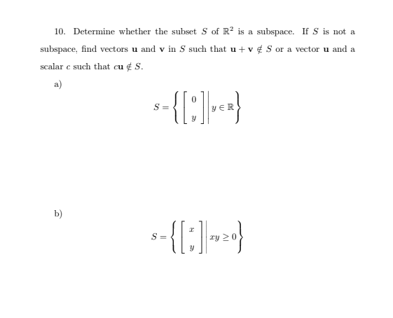 Solved 10 Determine Whether The Subset S Of R2 Is A