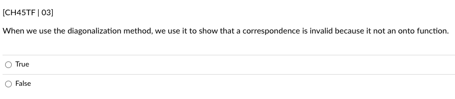 Solved [CH45TF03] When we use the diagonalization method, we | Chegg.com