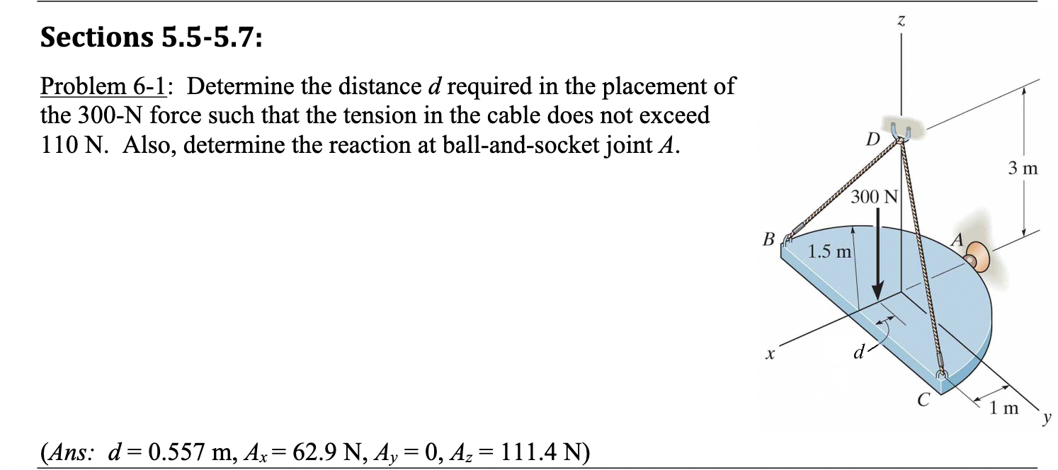 Solved Sections 5.5-5.7:Problem 6-1: Determine the distance | Chegg.com