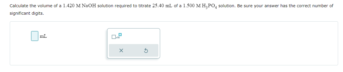 Solved Calculate the volume of a 1.420MNaOH solution | Chegg.com