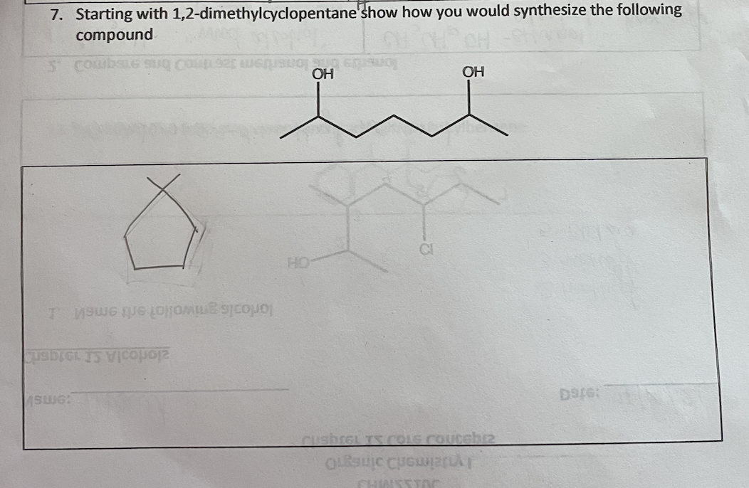 Solved 7. Starting with 1,2-dimethylcyclopentane show how | Chegg.com