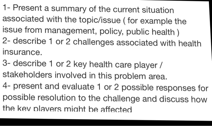 Solved 1- Present a summary of the current situation | Chegg.com