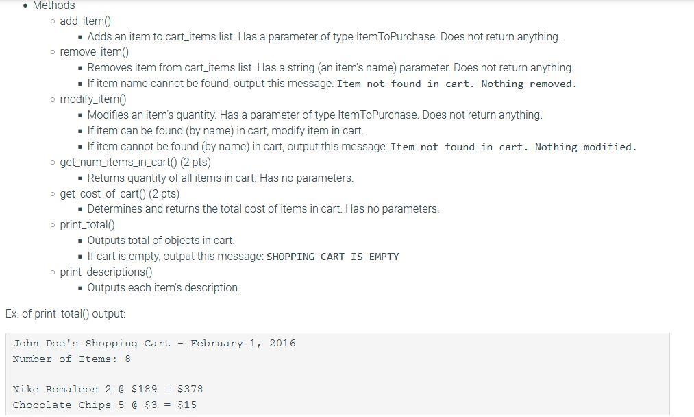 This program extends the earlier "Online shopping | Chegg.com