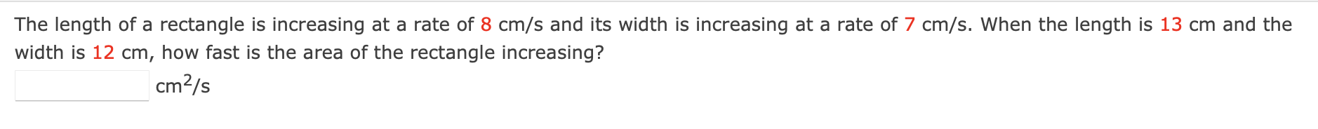 Solved The length of a rectangle is increasing at a rate of | Chegg.com
