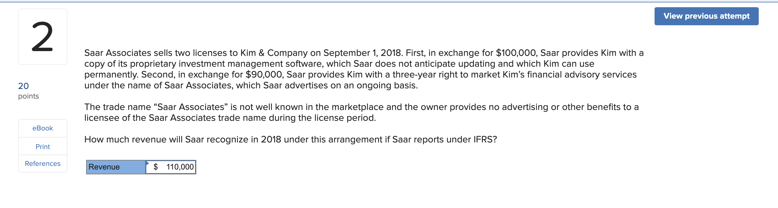 Solved View previous attempt Saar Associates sells two | Chegg.com
