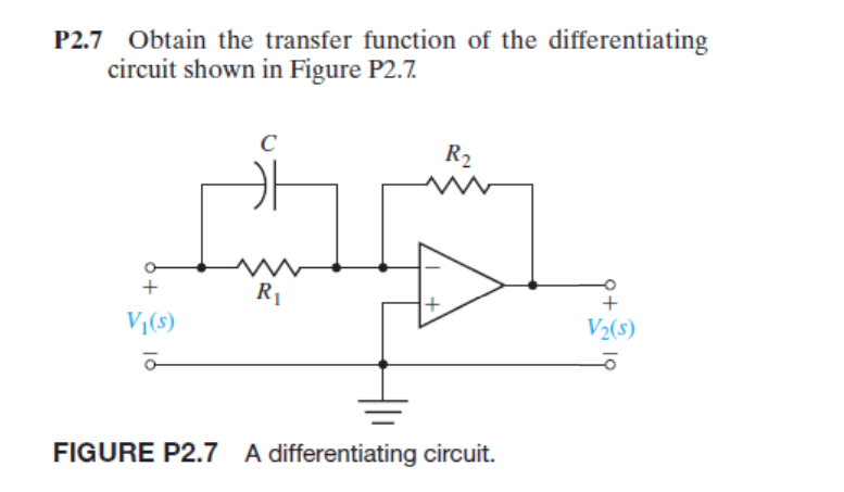 Solved P2.7 Obtain the transfer function of the | Chegg.com