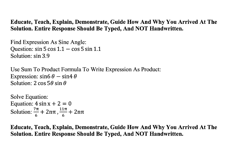 Solved Educate, Teach, Explain, Demonstrate, Guide How And | Chegg.com