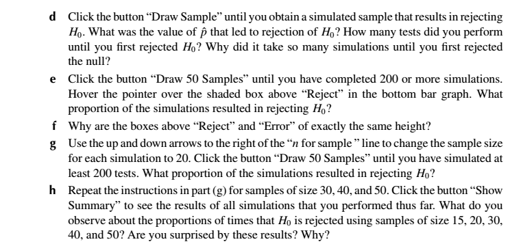 Solved 10.9 Applet Exercise Use the applet Hypothesis | Chegg.com