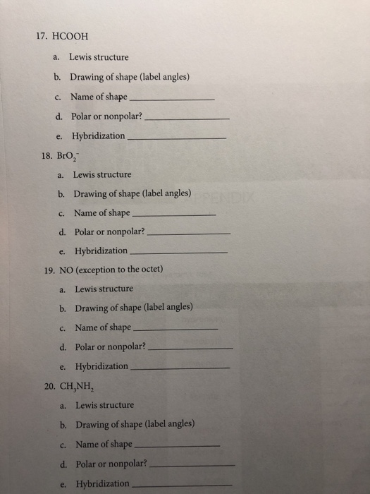 Solved Name Date Instructor Molecular Shapes For each | Chegg.com
