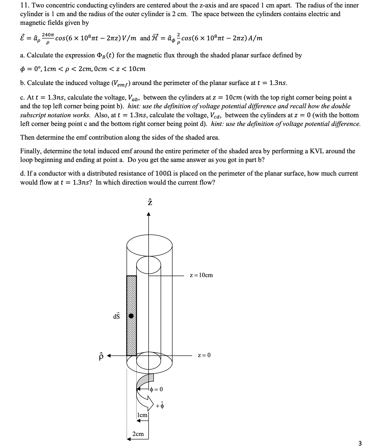 Solved I only need Part D please!!Two concentric conducting | Chegg.com