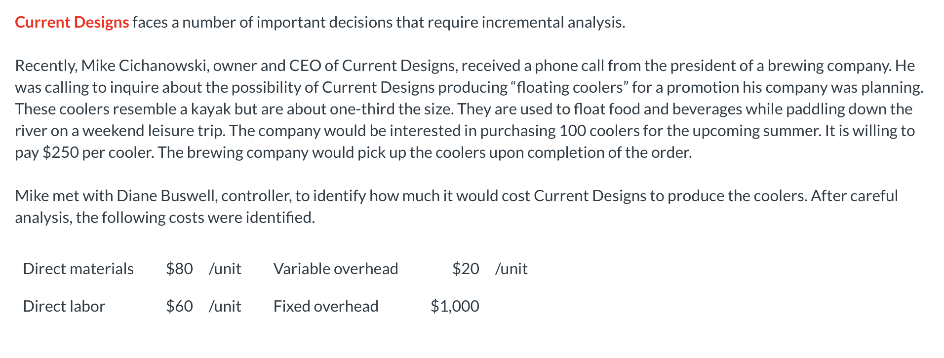 Solved Prepare an incremental analysis to determine whether | Chegg.com
