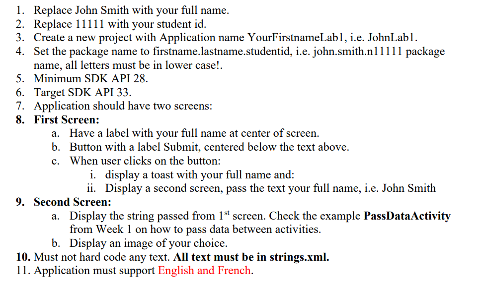 Solved 1. Replace John Smith with your full name. 2. Replace | Chegg.com
