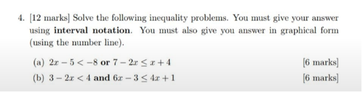 Solved 4. [12 marks] Solve the following inequality | Chegg.com