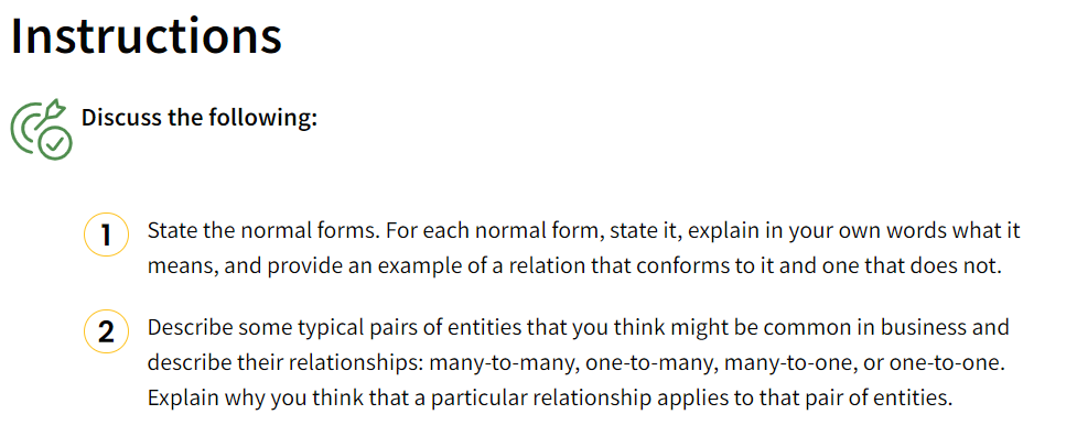 Solved Instructions Discuss the following: 1 State the | Chegg.com