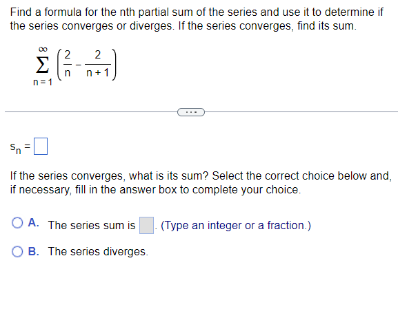Solved Find a formula for the nth partial sum of the series | Chegg.com
