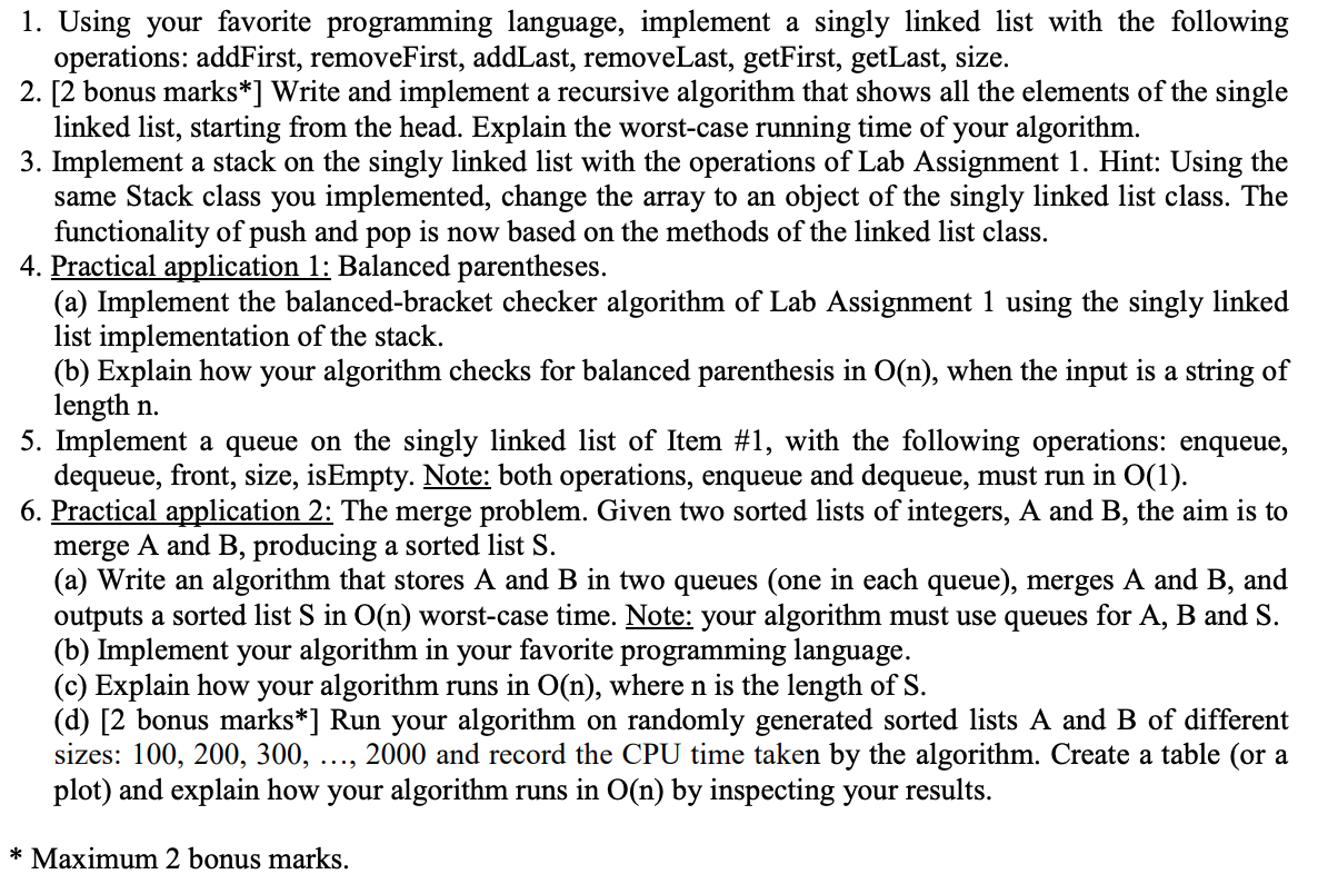 Solved 1. Using your favorite programming language, | Chegg.com