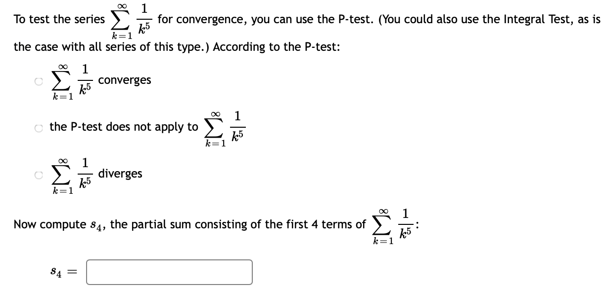 Solved 1 To test the series for convergence, you can use the | Chegg.com