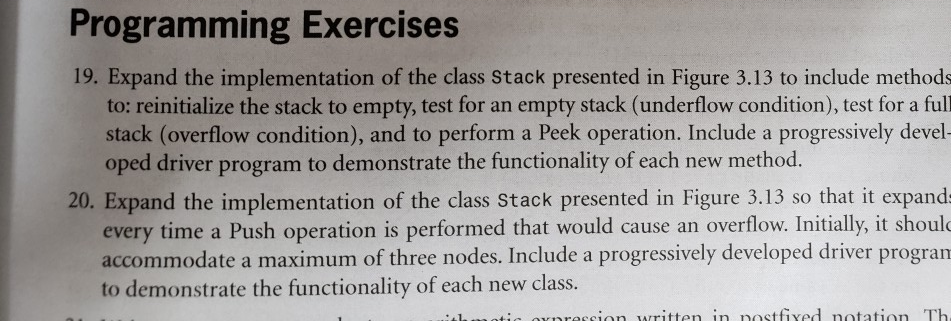 Solved Programming Exercises 19. Expand the implementation | Chegg.com