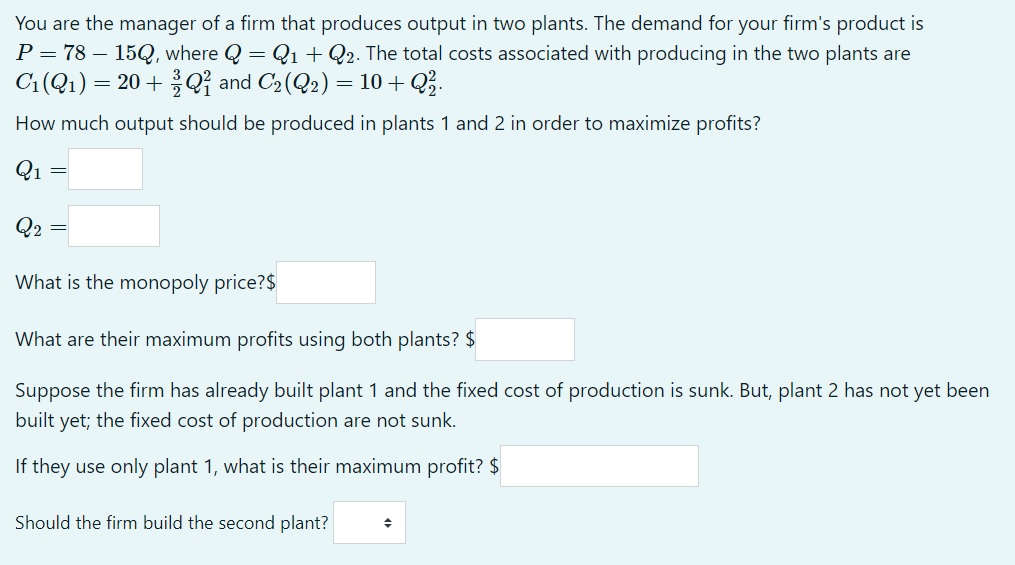 Solved You are the manager of a firm that produces output in | Chegg.com