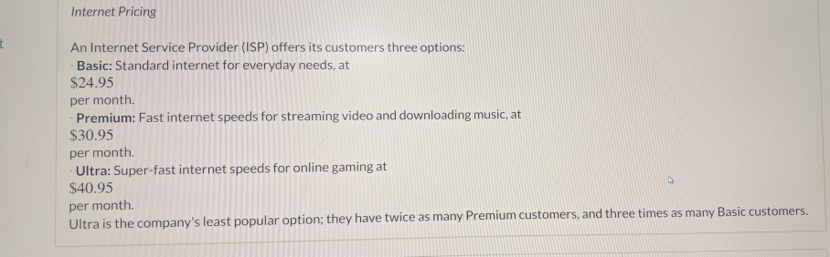 Solved Internet Pricing An Internet Service Provider (ISP) | Chegg.com