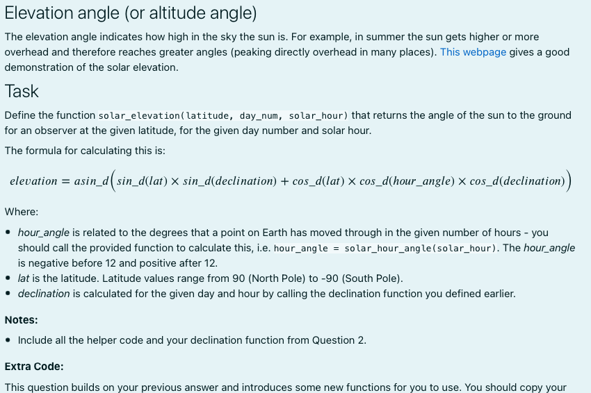Solved Elevation angle (or altitude angle) The elevation | Chegg.com