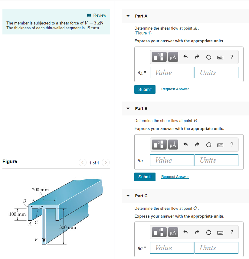 Solved Review Part A The member is subjected to a shear | Chegg.com