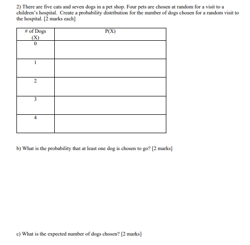 Solved 2) There are five cats and seven dogs in a pet shop. | Chegg.com