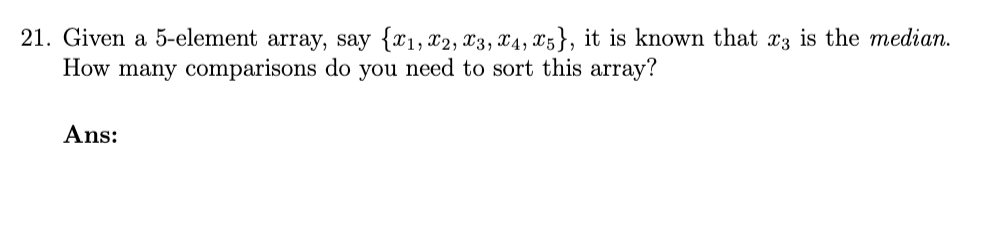 Solved 1. Given a 5-element array, say {x1,x2,x3,x4,x5}, it | Chegg.com