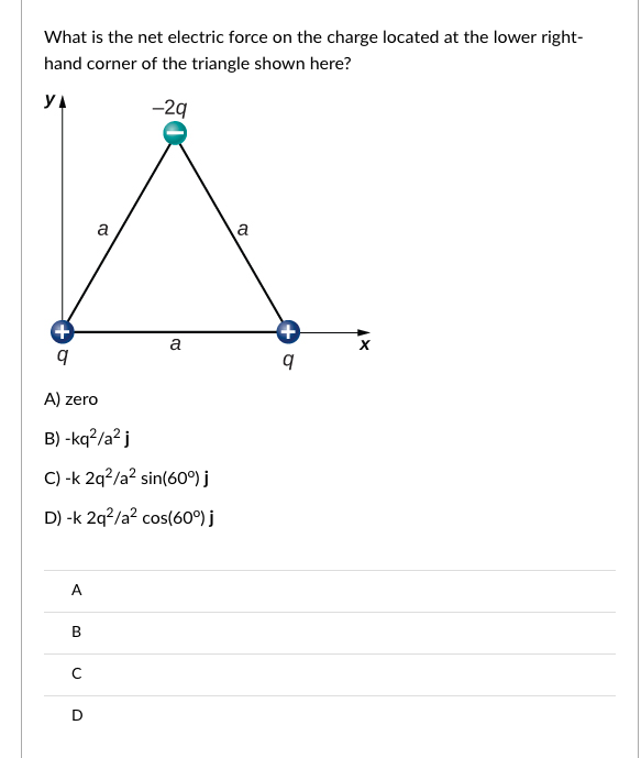 Solved What is the net electric force on the charge located | Chegg.com