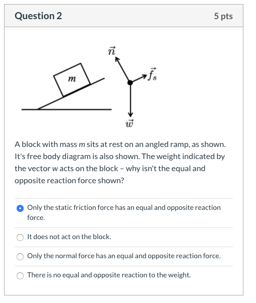 Solved Question 2 5 pts A block with mass m sits at rest on | Chegg.com