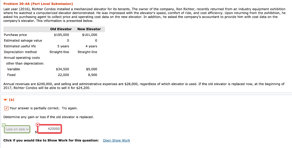 Solved Problem 20-4A (Part Level Submission) Last year | Chegg.com