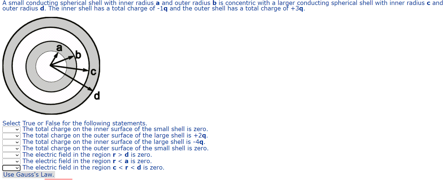 Solved A small conducting spherical shell with inner radius | Chegg.com