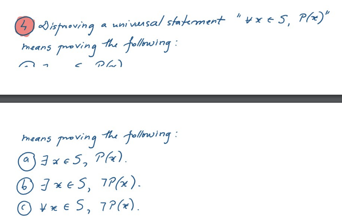 Solved a 3 disproving a universal statement a universal | Chegg.com