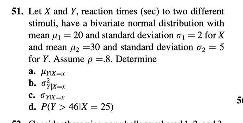 Solved - 51. Let X and Y, reaction times (sec) to two | Chegg.com