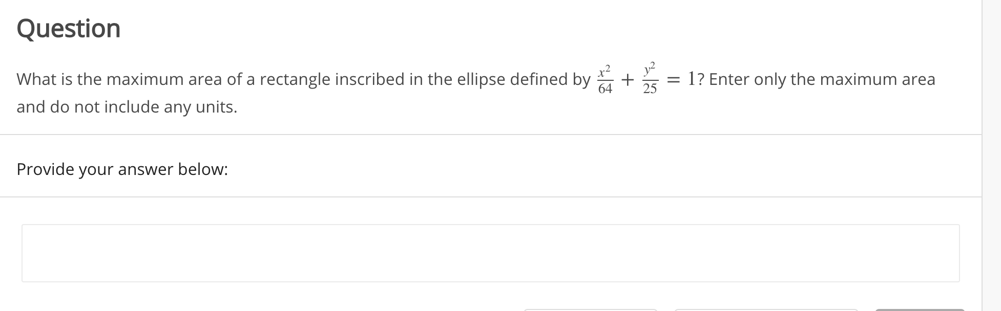 Solved What is the maximum area of a rectangle inscribed in | Chegg.com