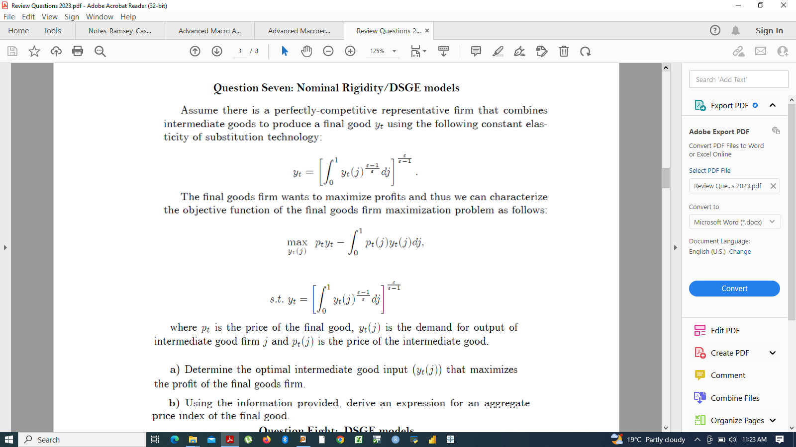 Solved Question Seven Nominal Rigidity Dsge Models Assume