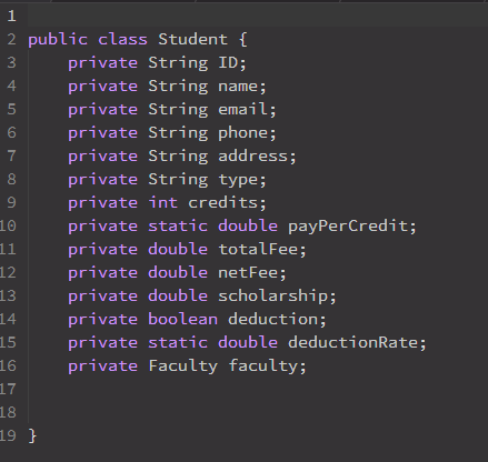 Solved 4 1 2 public class Faculty { 3 private String name; 5 | Chegg.com
