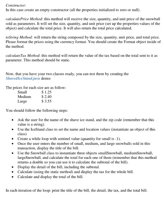 Solved Project 3: Shaved Ice Stand Write a program for a | Chegg.com