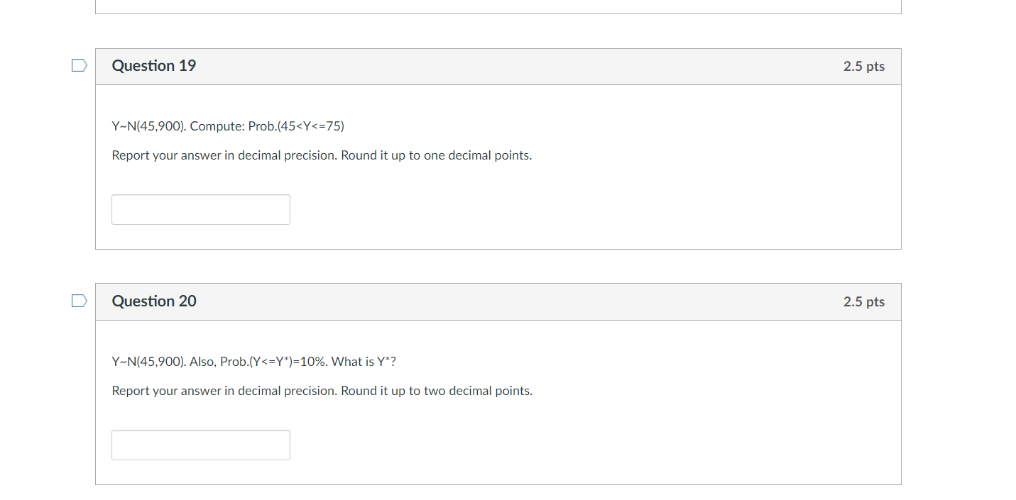 Solved Y N N(45,900). Compute: Prob. (45 | Chegg.com