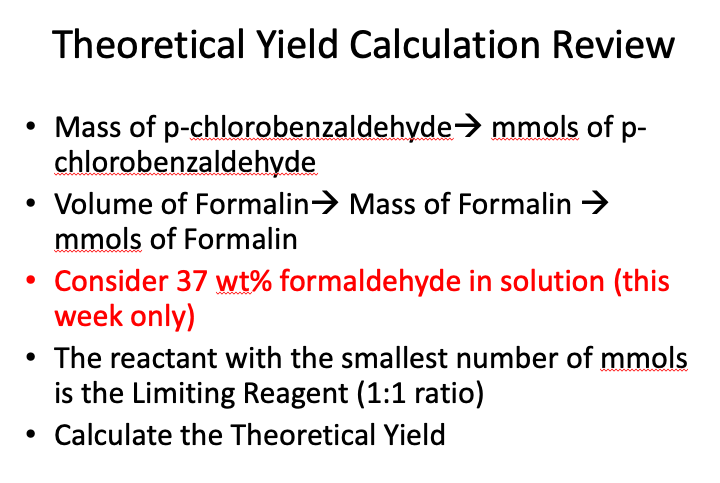 Solved 1. Show the calculation of the theoretical yields | Chegg.com