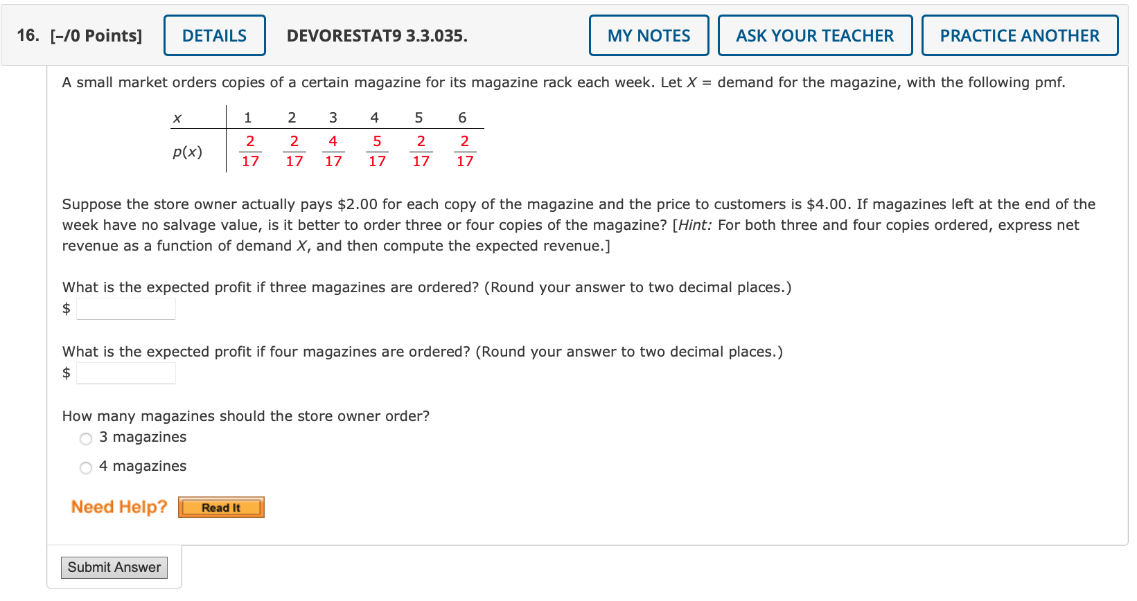 Solved Suppose the store owner actually pays $2.00 for each | Chegg.com