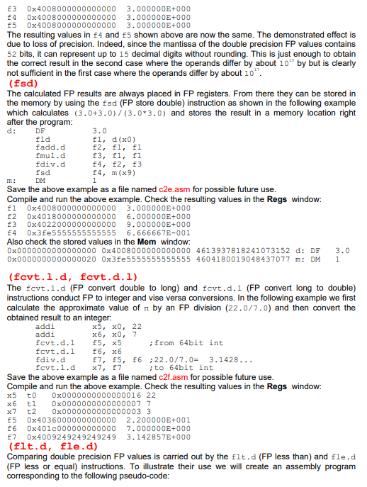 C2 Floating Point (FP) calculations Floating Point | Chegg.com