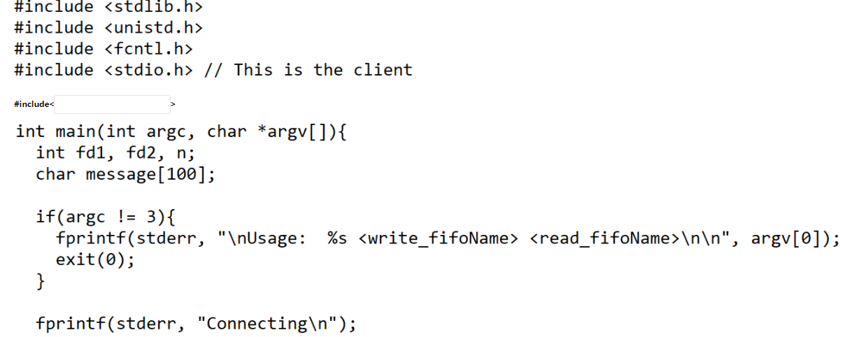 Using FIFOS in a client/server scenario. Fill in the | Chegg.com
