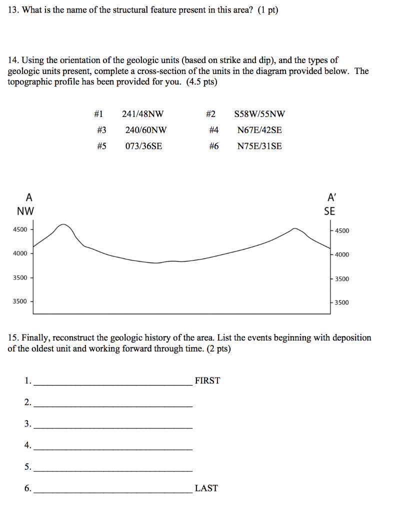 Solved Exercise 5B: Constructing a geologic cross-section | Chegg.com