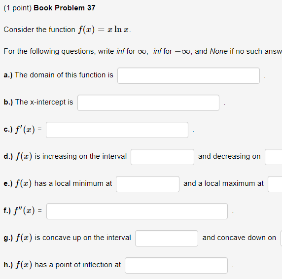 Solved (1 point) Book Problem 37 Consider the function f(x) | Chegg.com