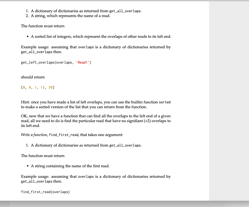 Solved Read the sequencing reads into your program Write a | Chegg.com